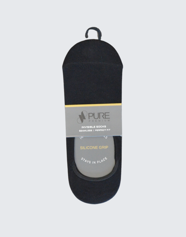 Pure Premium Secret Socks Black Men