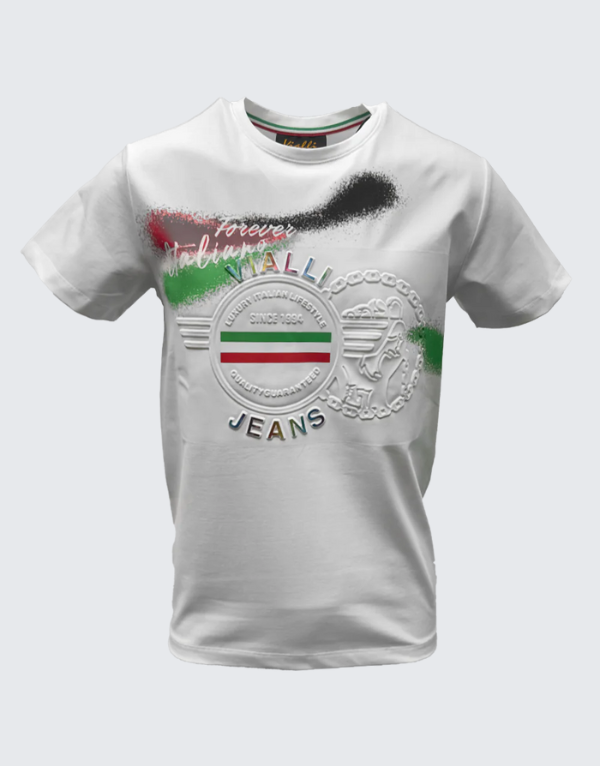 Vialli Jaison Short Sleeve T-Shirt For Men In White Men